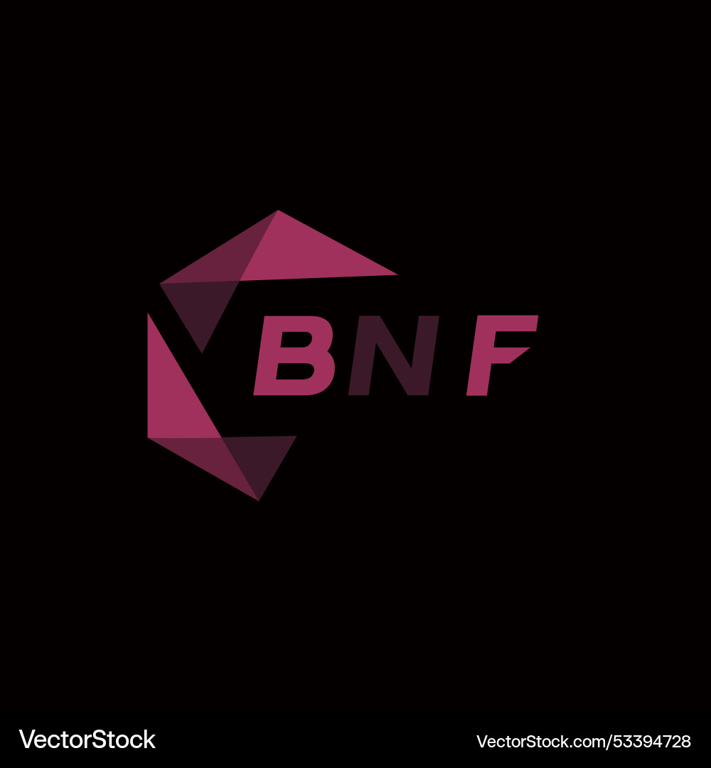 Bnf creative minimalist letter logo unique Vector Image