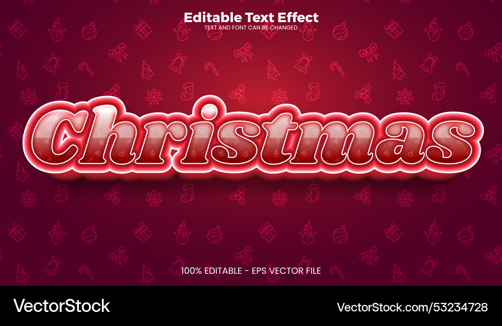 Christmas editable text effect in modern trend Vector Image