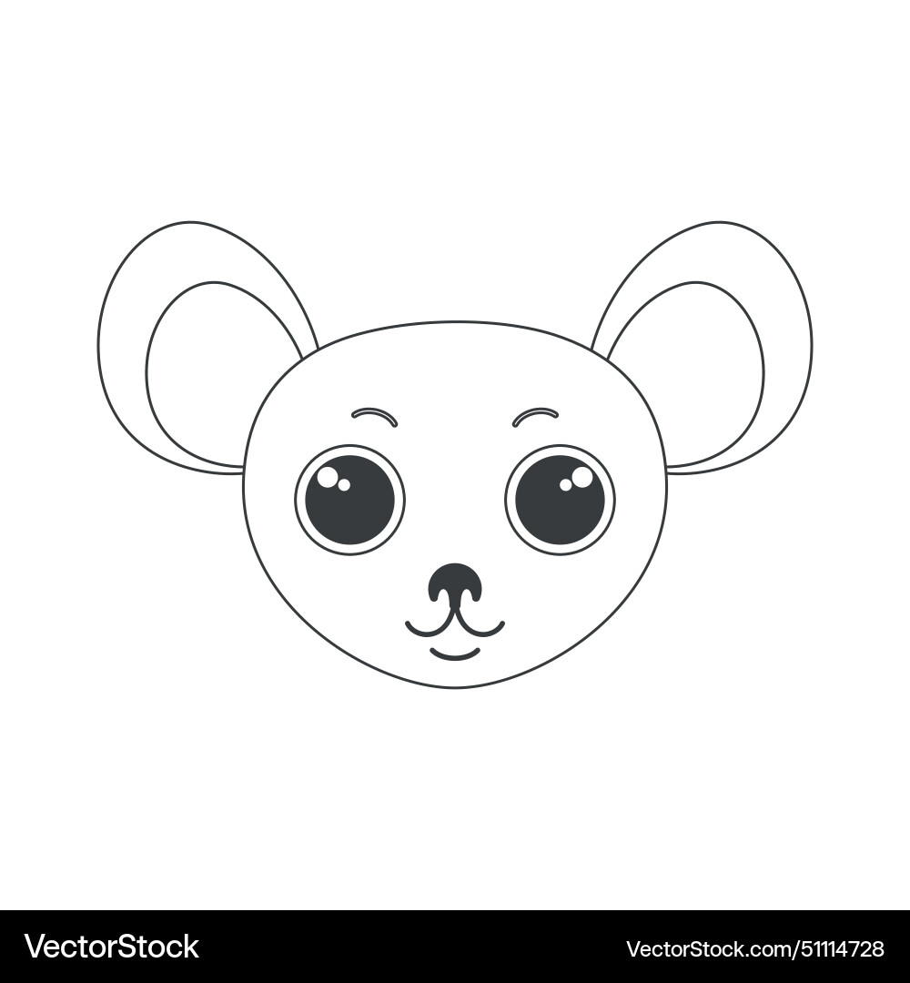 Cute mouse face animals head of simple shape Vector Image