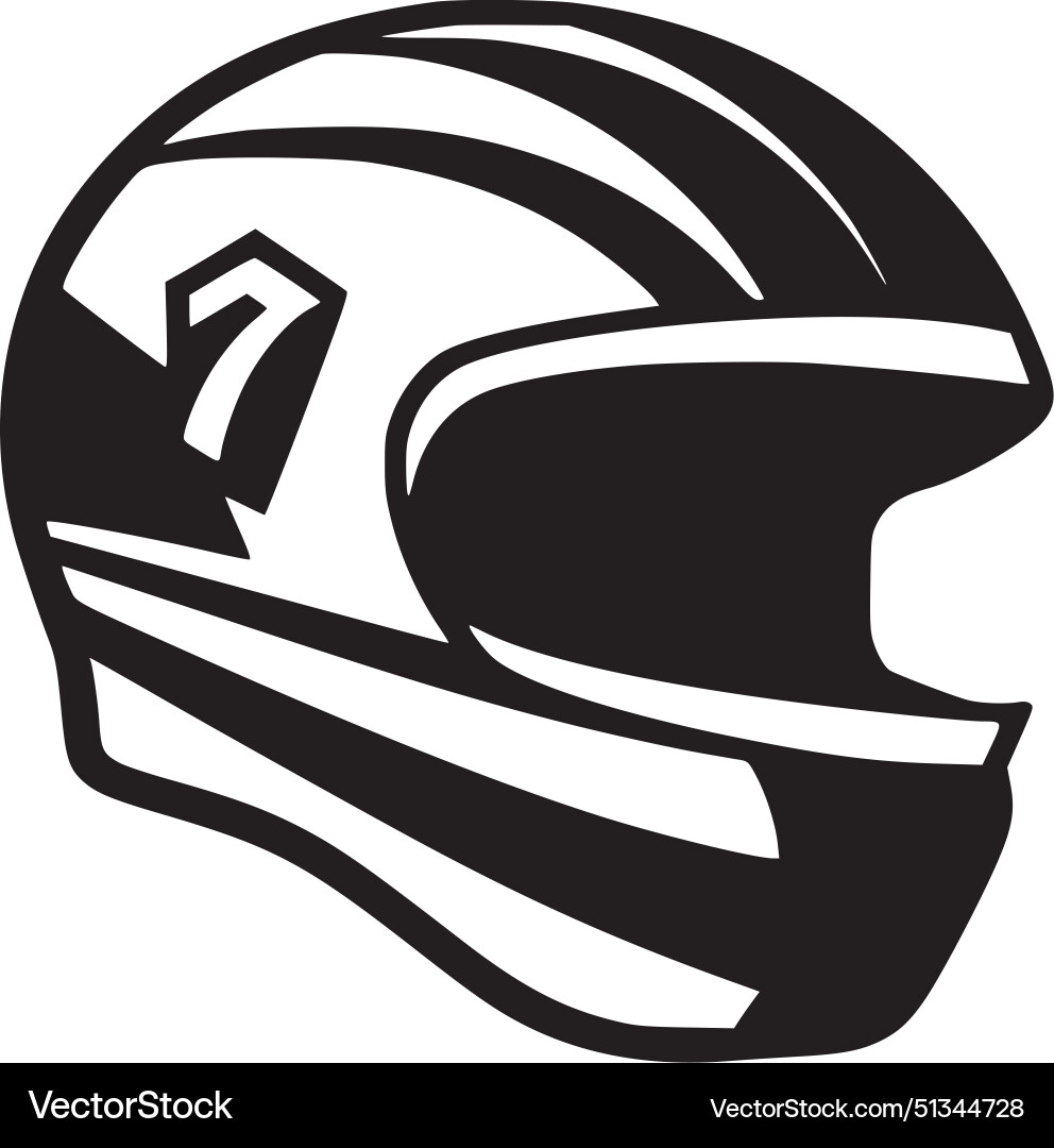 Helmet - black and white Royalty Free Vector Image
