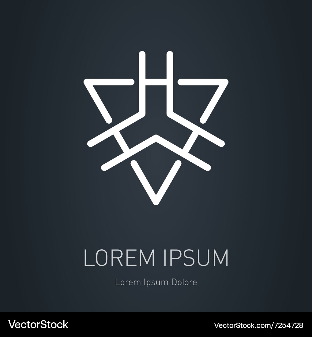 Logo with triangle and letters h logotype template