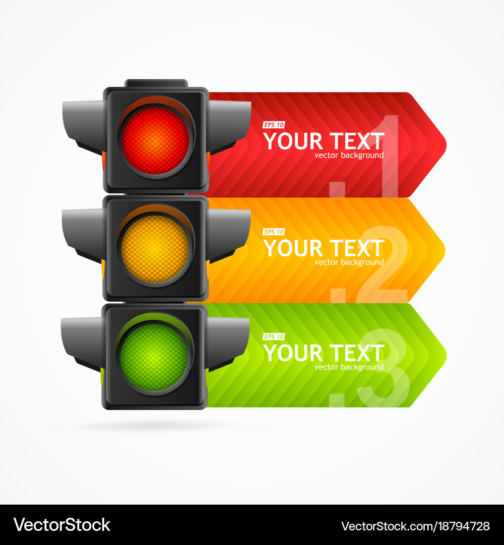 Realistic 3d detailed road traffic light banner Vector Image