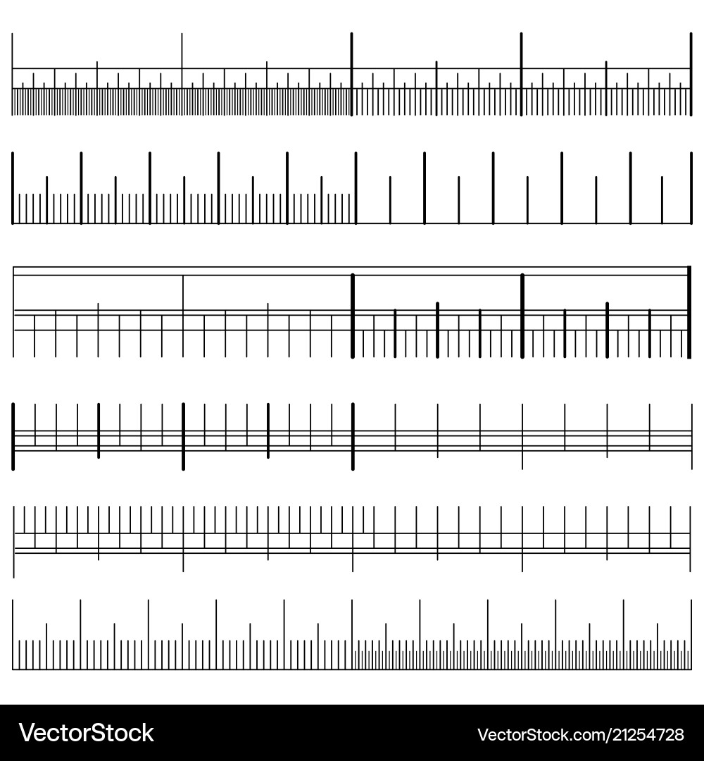 Ruler Scale Measurement Set Royalty Free Vector Image