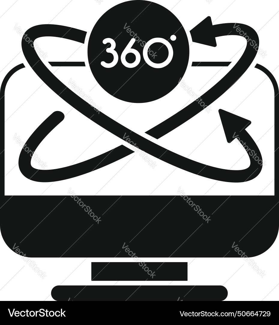 360 degree control icon simple arrow app Vector Image