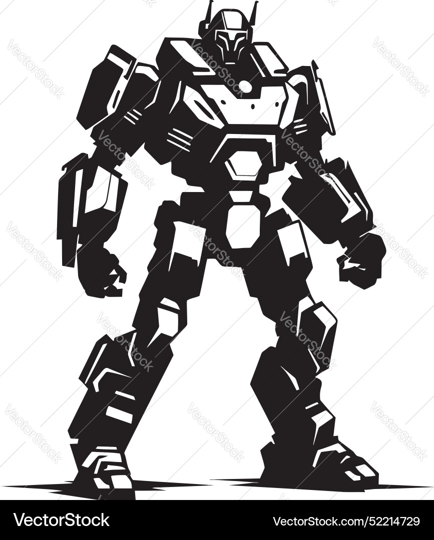 Aerial defender black armed android symbolic Vector Image
