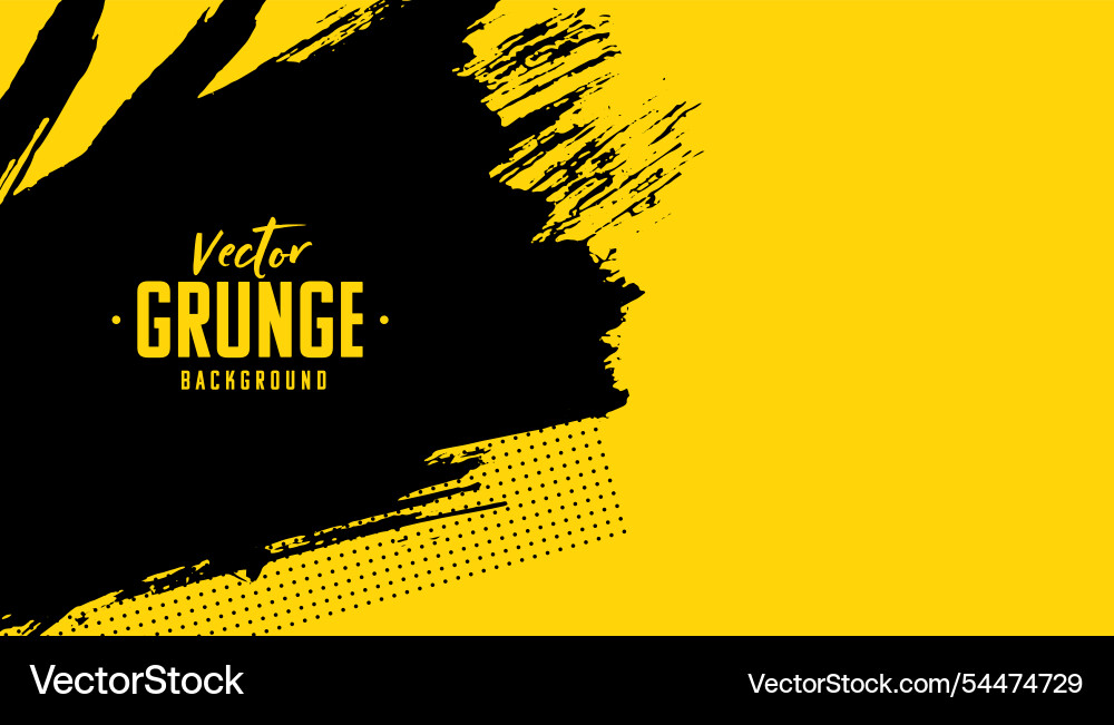 Black and yellow ink smudge background design Vector Image