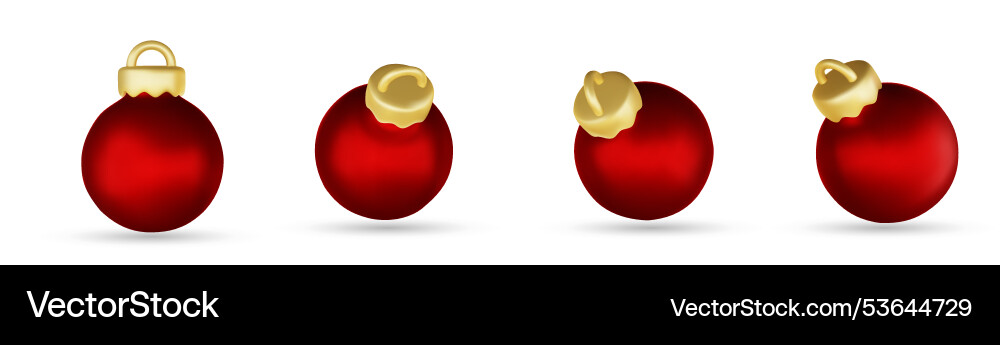 Christmas balls red set design Royalty Free Vector Image