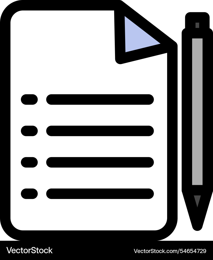 Document with bullet points icon symbol - to do Vector Image