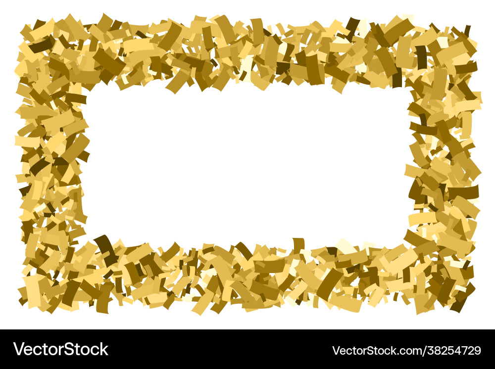 Gold frame glitter texture isolated on white Vector Image