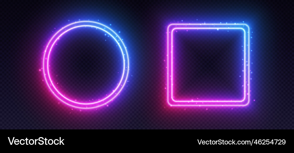 Gradient neon frames glowing borders with smoke Vector Image