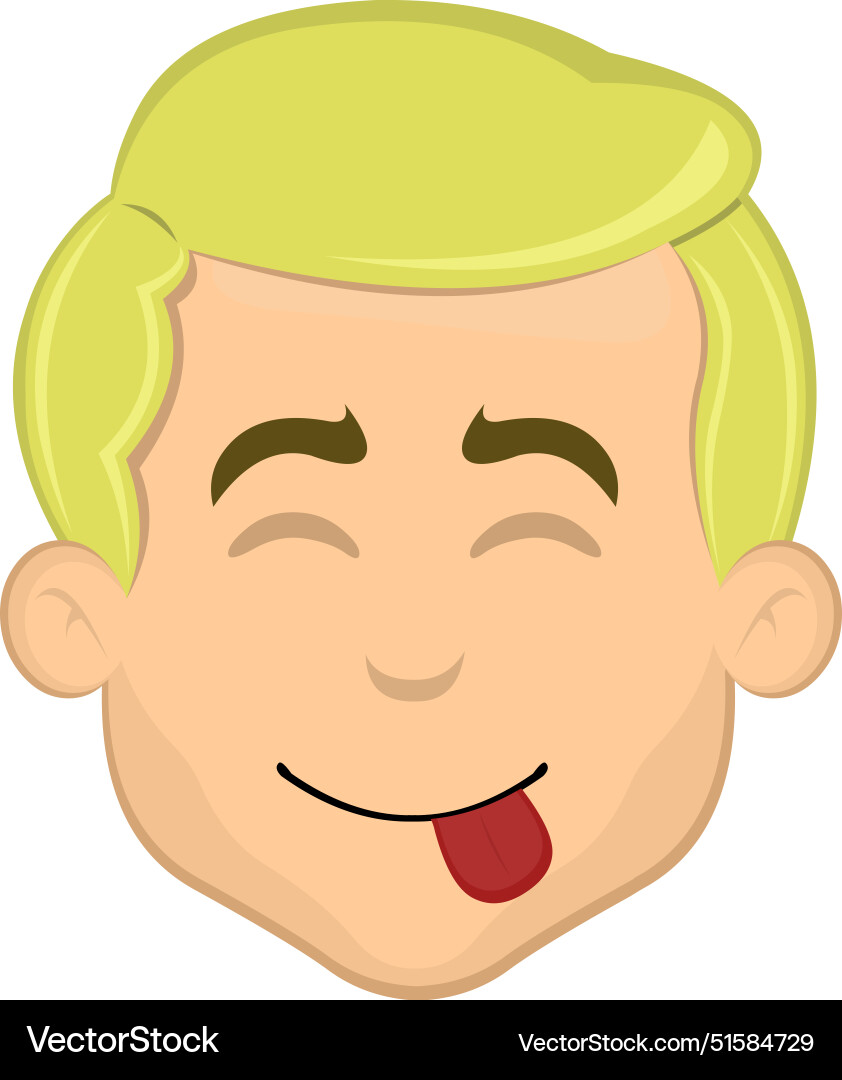 Head man blond yummy expression Royalty Free Vector Image