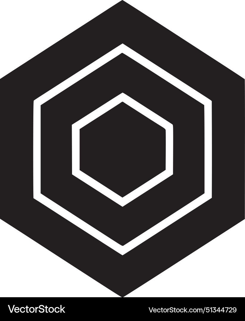 Hexagon - minimalist and simple silhouette Vector Image