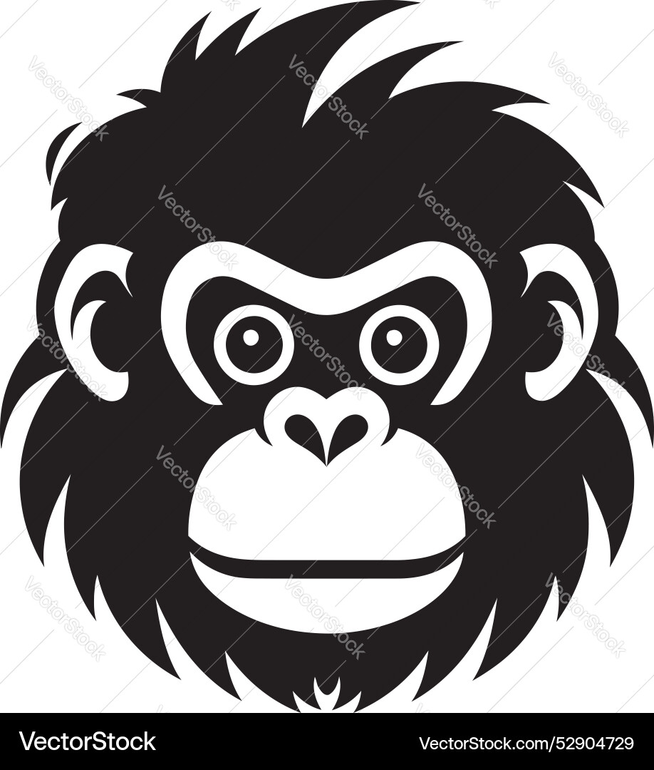 Minimalist excellence ape symbol majesty Vector Image