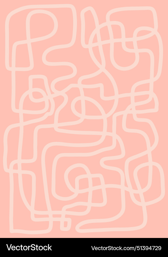 Pastel pink hand drawn abstract doodle background Vector Image