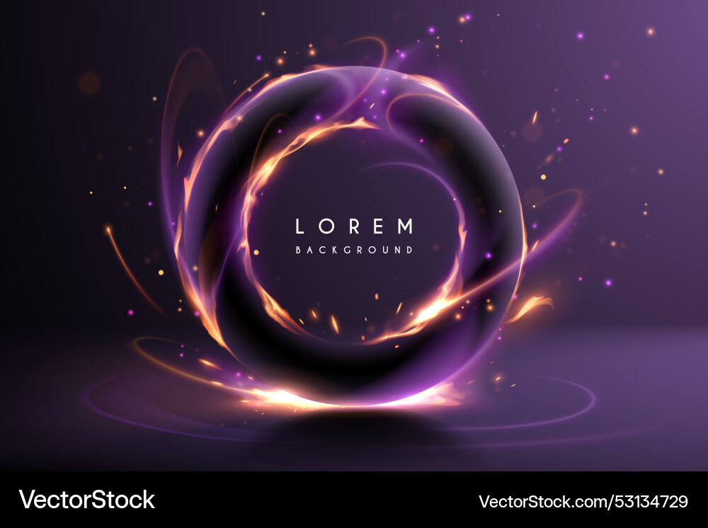 Ring with fire and light effects Royalty Free Vector Image