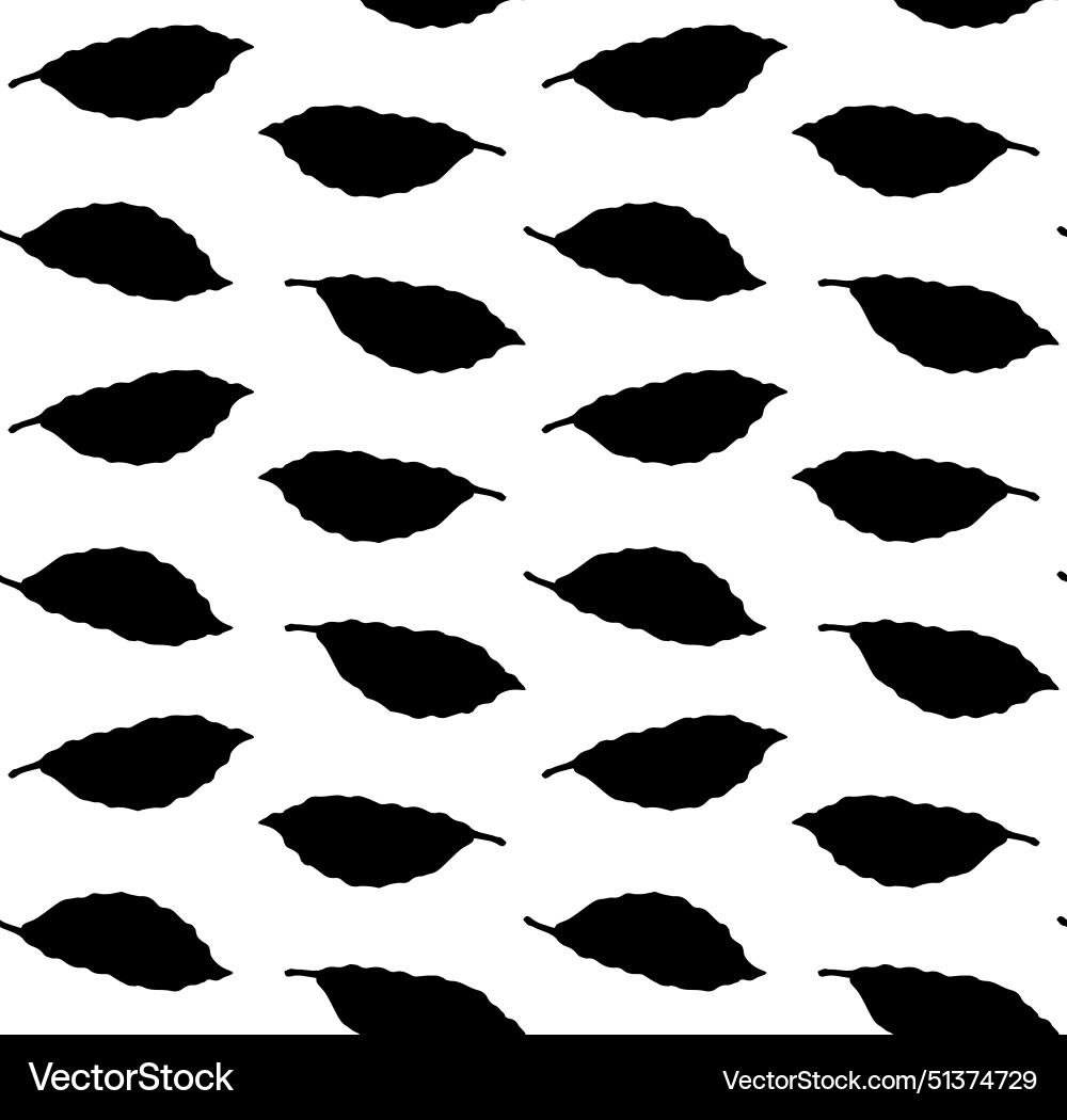 Seamless pattern of bay leaf silhouette Royalty Free Vector