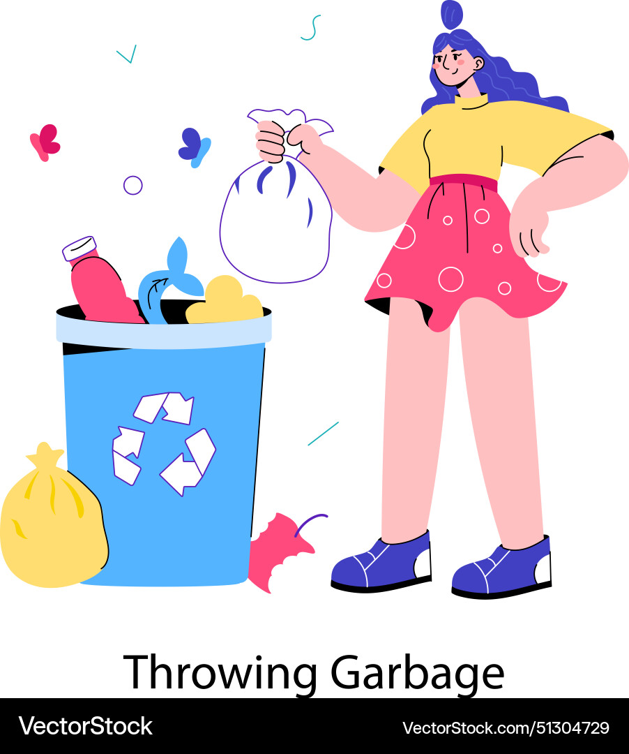 Throwing garbage Royalty Free Vector Image - VectorStock