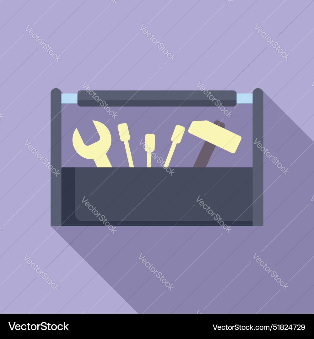 Toolbox with hammer screwdrivers and wrench Vector Image