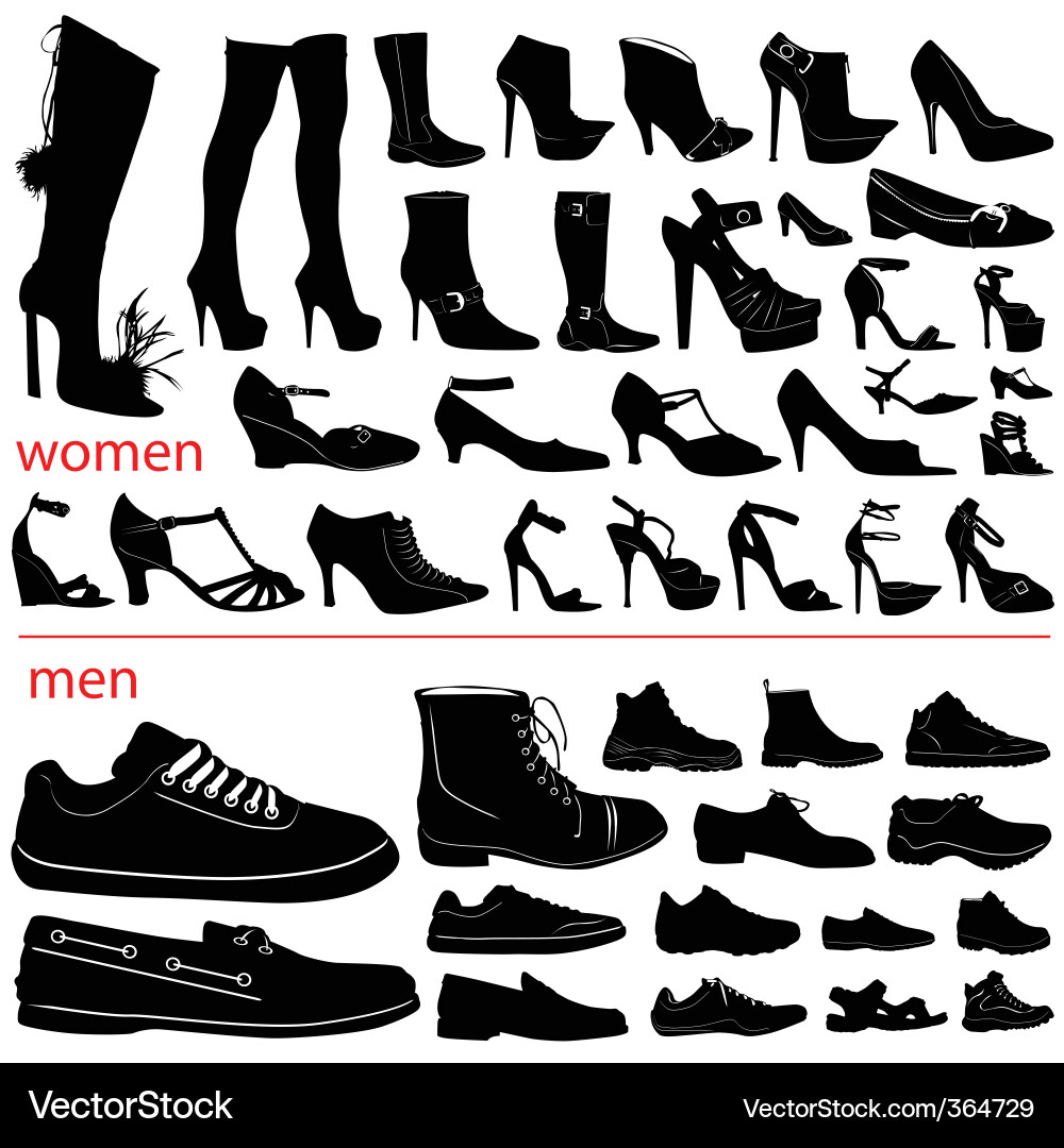 Women and men shoes Royalty Free Vector Image - VectorStock