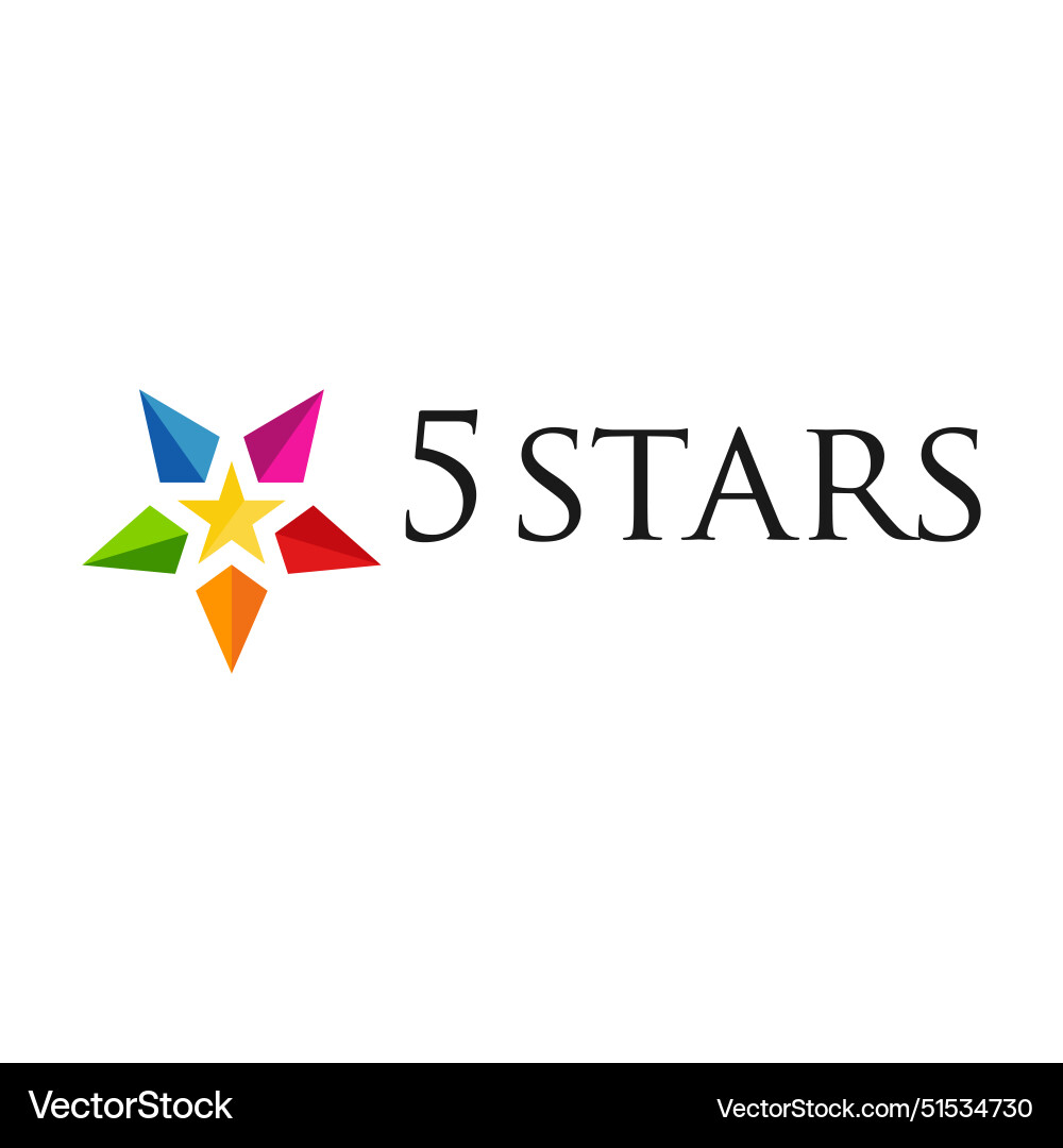 5 five star logo design excellence top rank sign Vector Image
