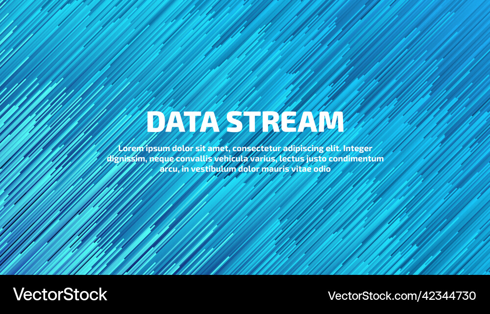 Abstract blue big data flow stream visualization Vector Image