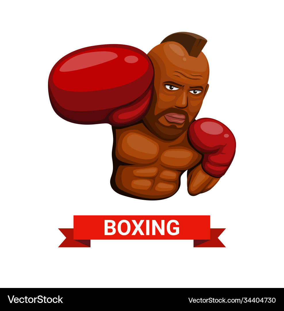 Boxer Kämpfer Stempelfigur Symbol Lizenzfreies Vektorbild