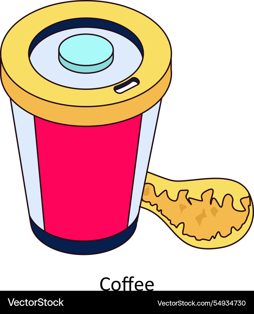 Coffee isometric colored Royalty Free Vector Image