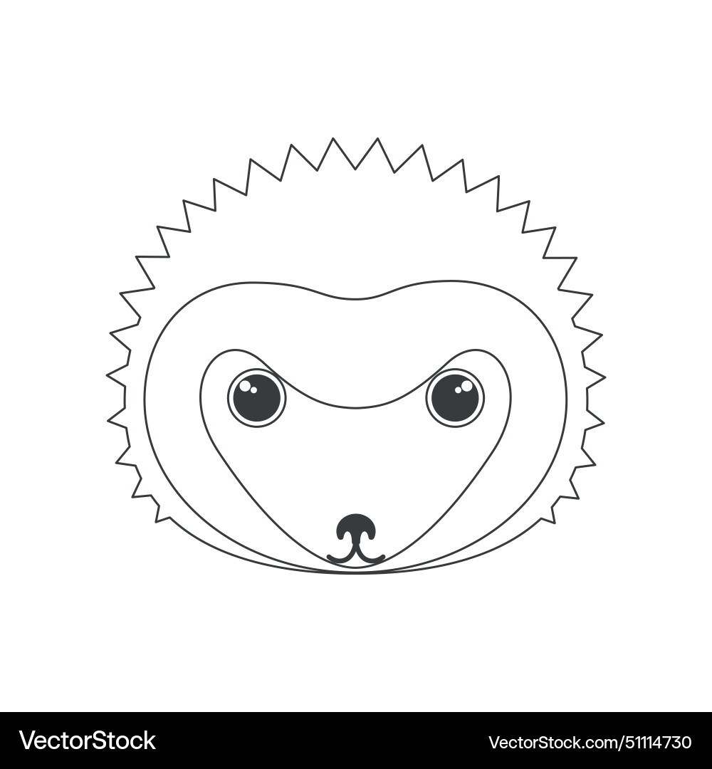 Cute hedgehog face forest animals head of simple Vector Image