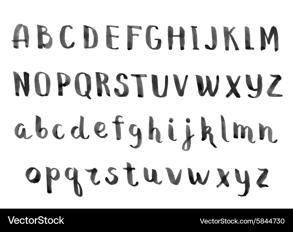 Handmade ink alphabet Royalty Free Vector Image