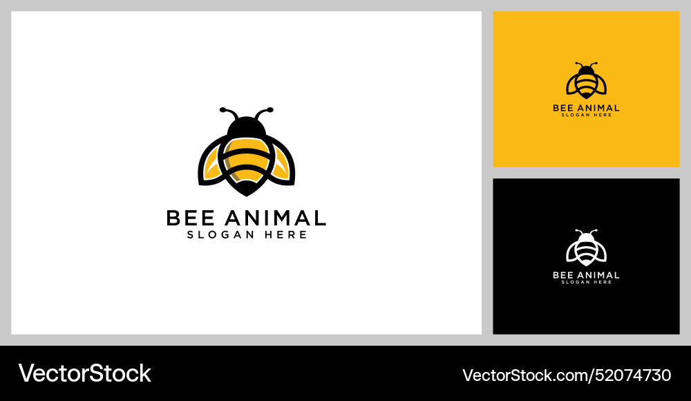 Honey bee animals logo Royalty Free Vector Image