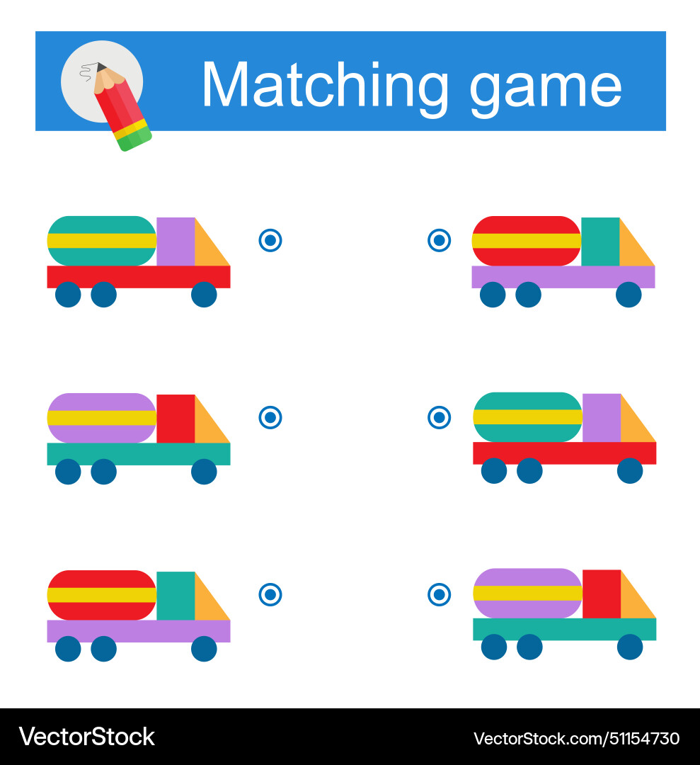 Matching game for kids task the development Vector Image