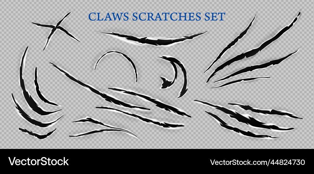 Scratches from claws set Royalty Free Vector Image