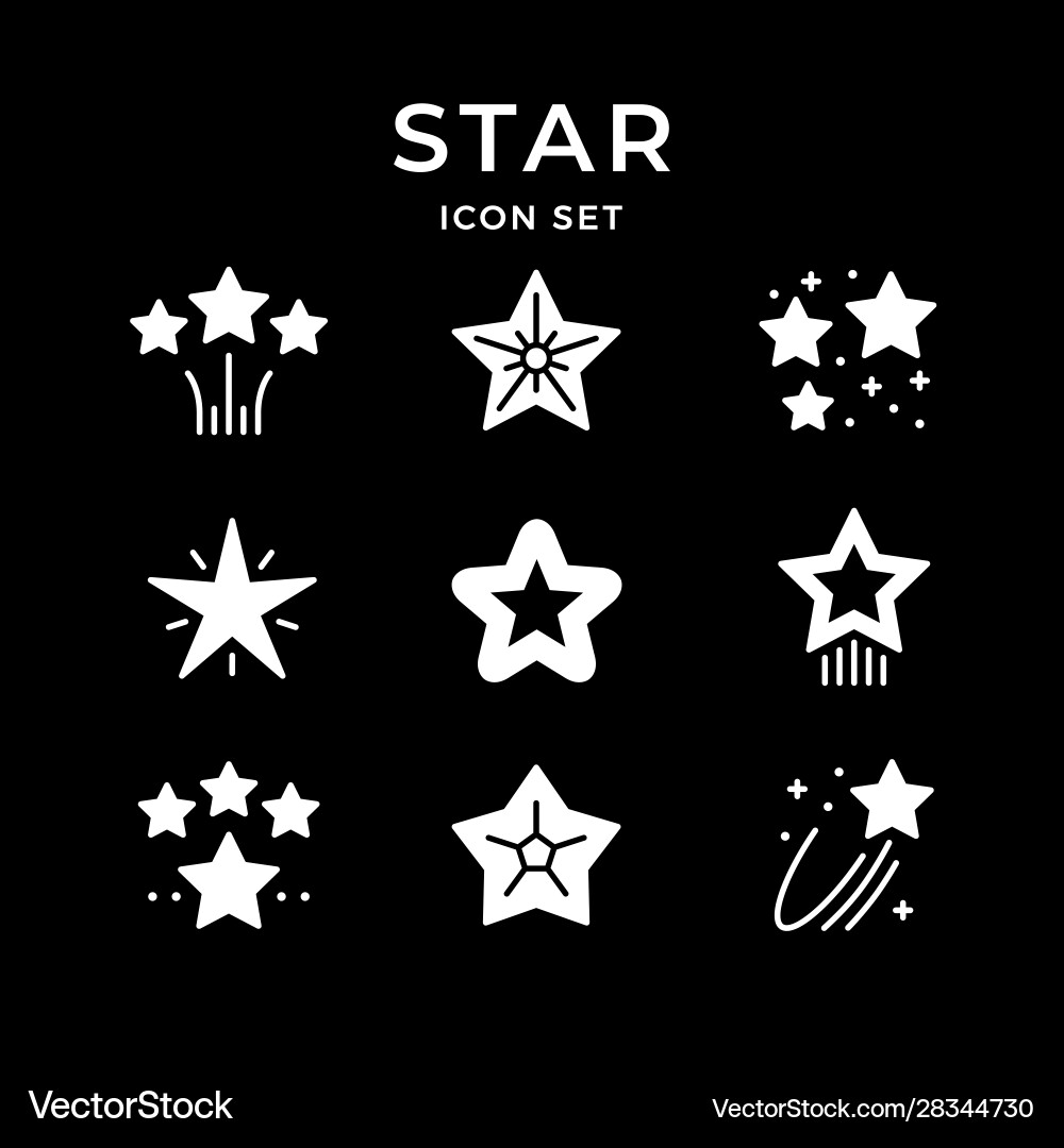 Set modern icons star Royalty Free Vector Image