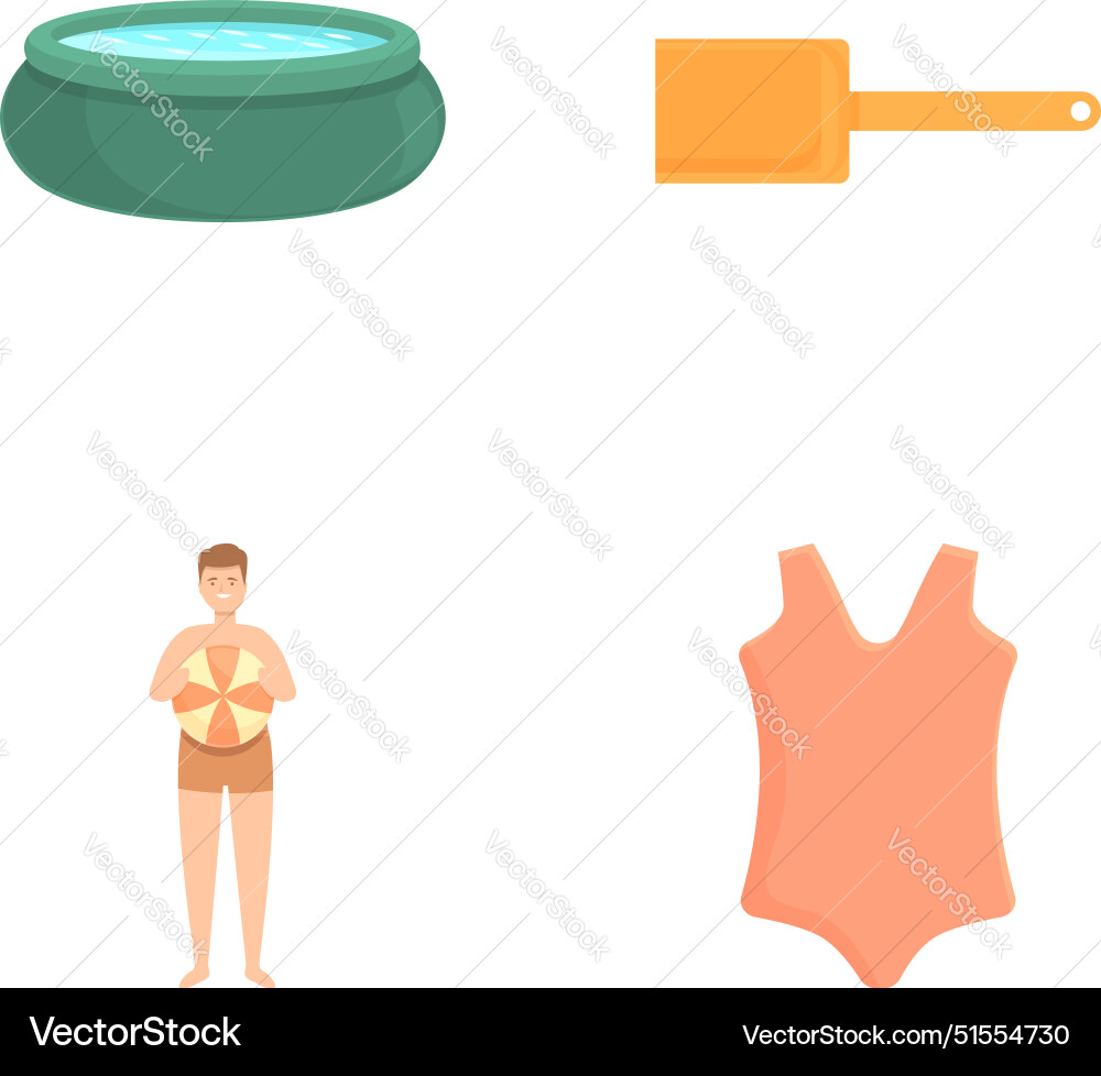 Summer swim essentials collection Royalty Free Vector Image