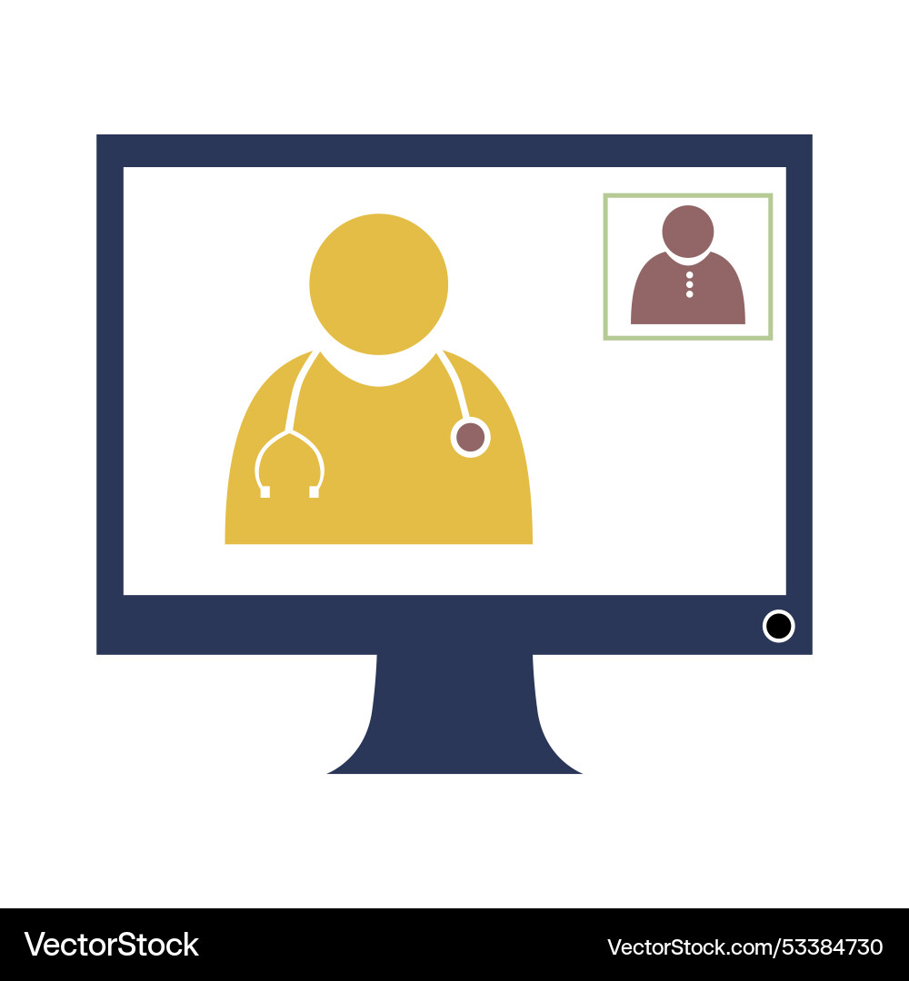 Telemedicine basic hand drawn Royalty Free Vector Image