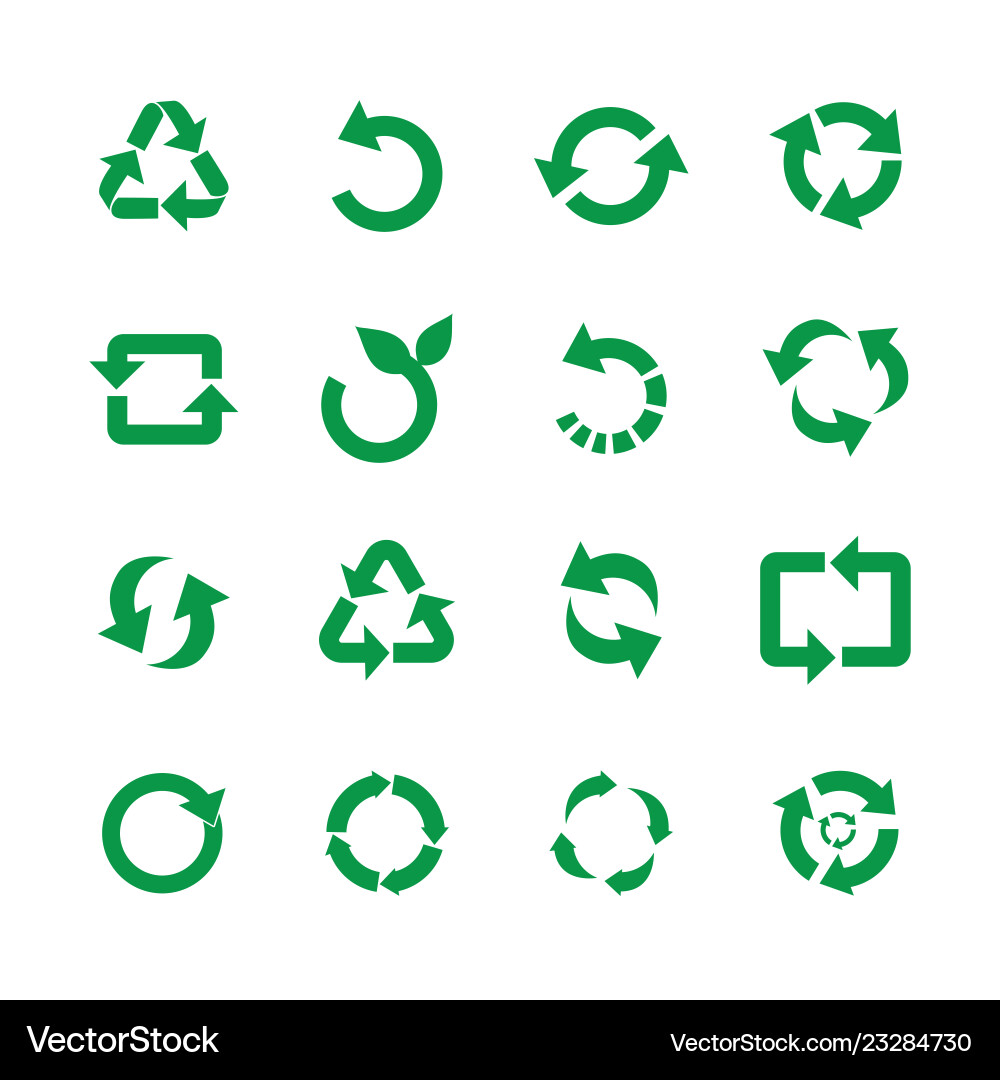 Zero waste reuse and recycle symbols Royalty Free Vector