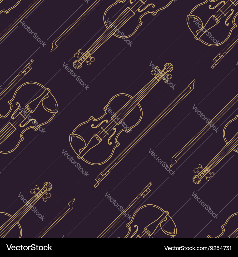 Classical music instruments seamless pattern Vector Image
