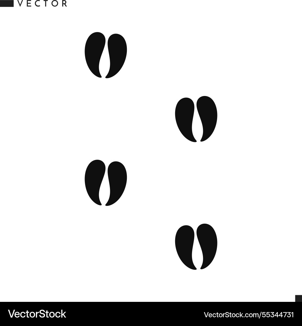 Cow footprint silhouette Royalty Free Vector Image