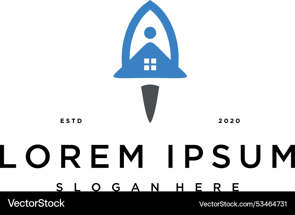 Creative rocket home logo design Royalty Free Vector Image