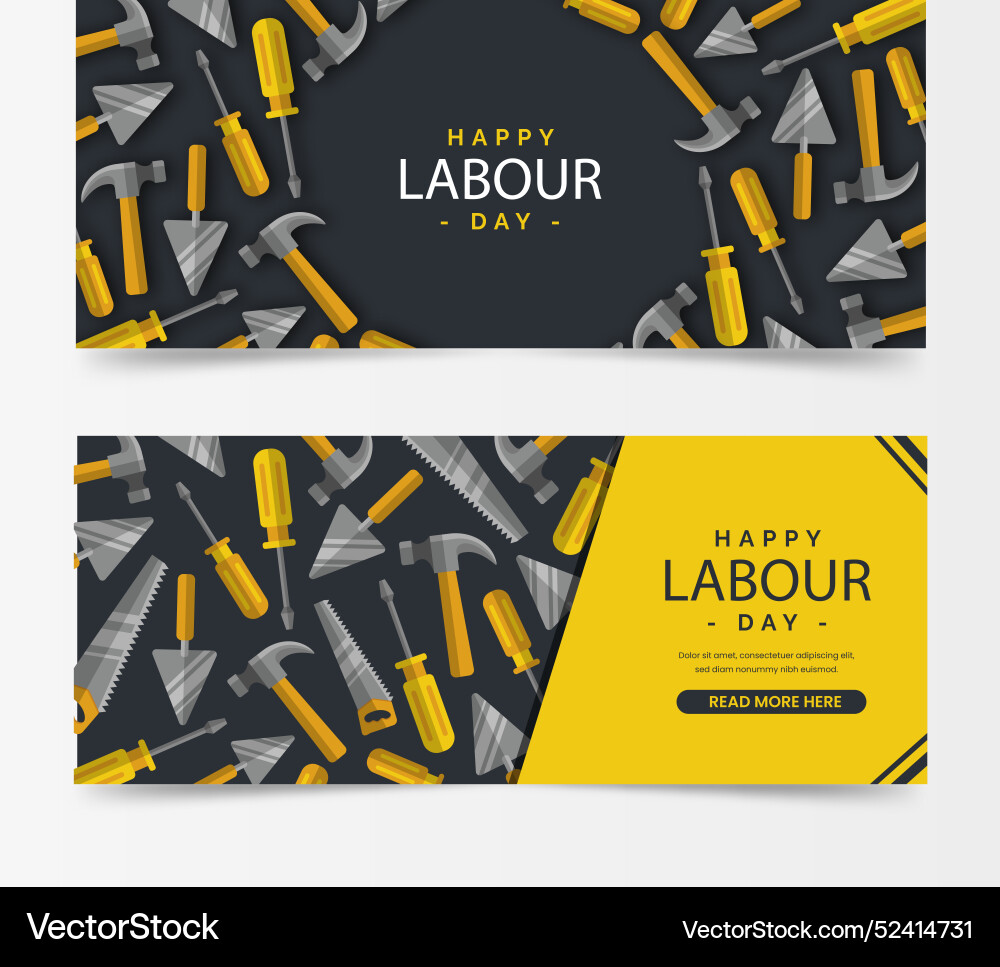 Flat design workers international day banners Vector Image