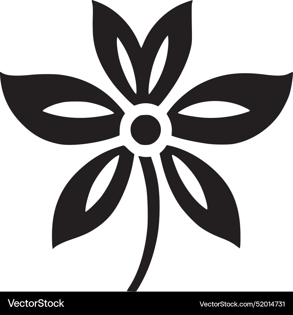 Flower - black and white isolated icon Royalty Free Vector