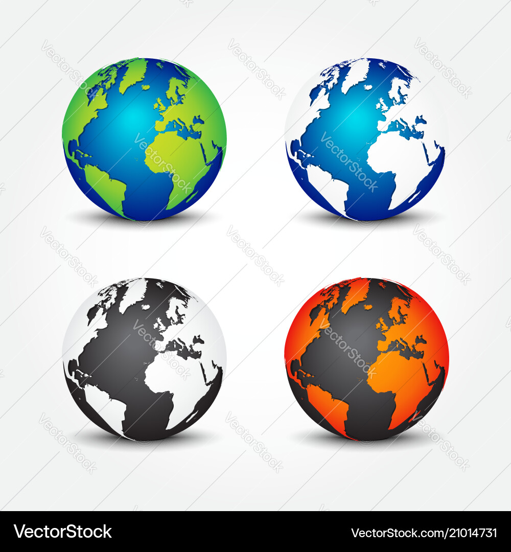 Global Earth Globes - Diverse Colors Royalty Free Vector