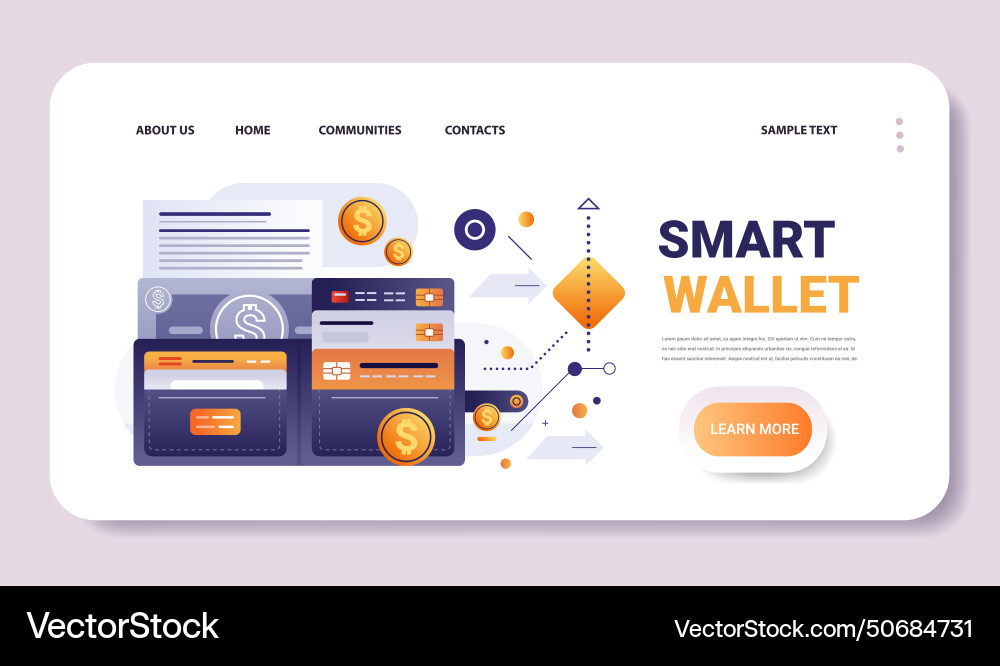 Online banking smart wallet payment application Vector Image