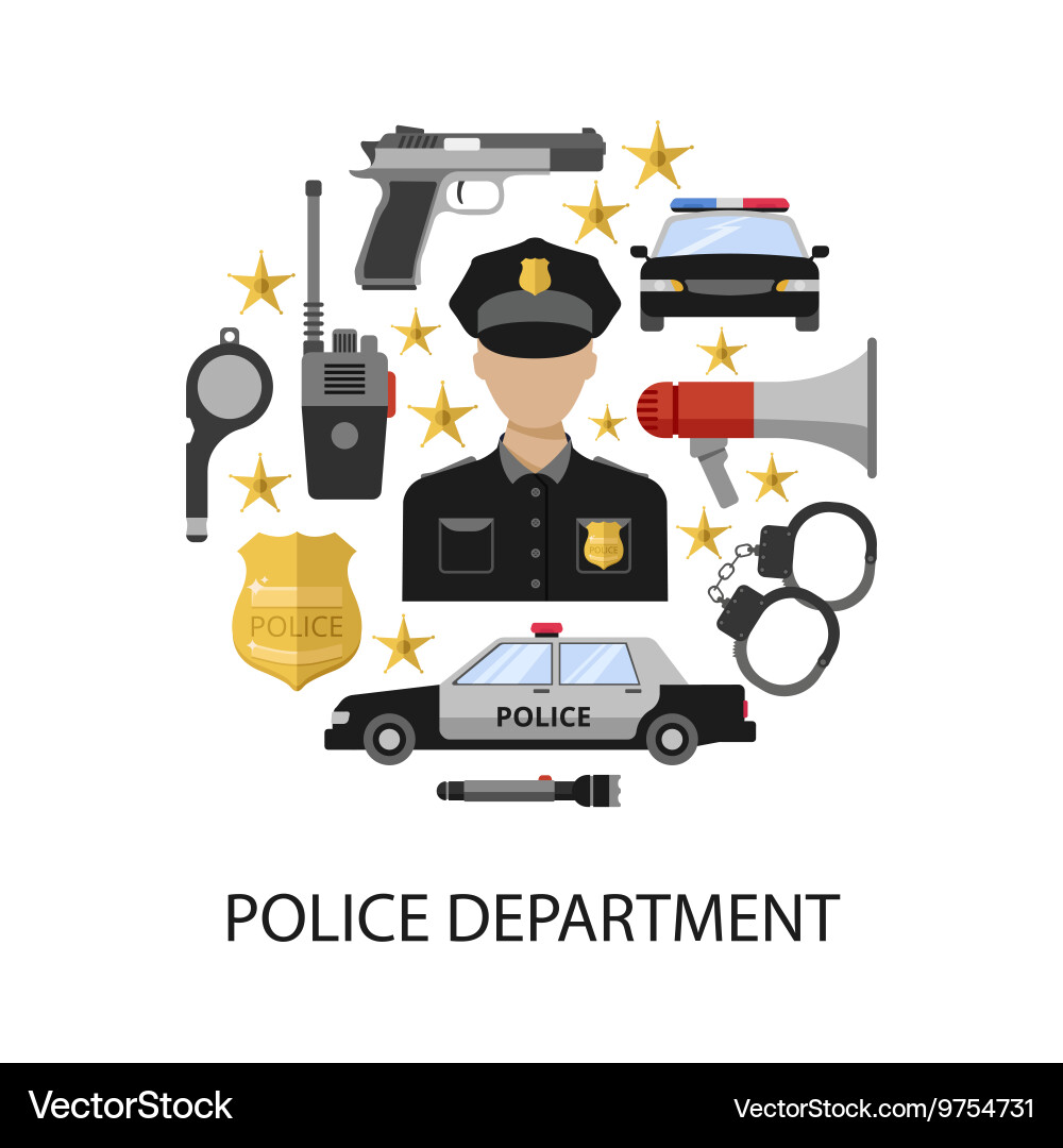 Police department round design Royalty Free Vector Image