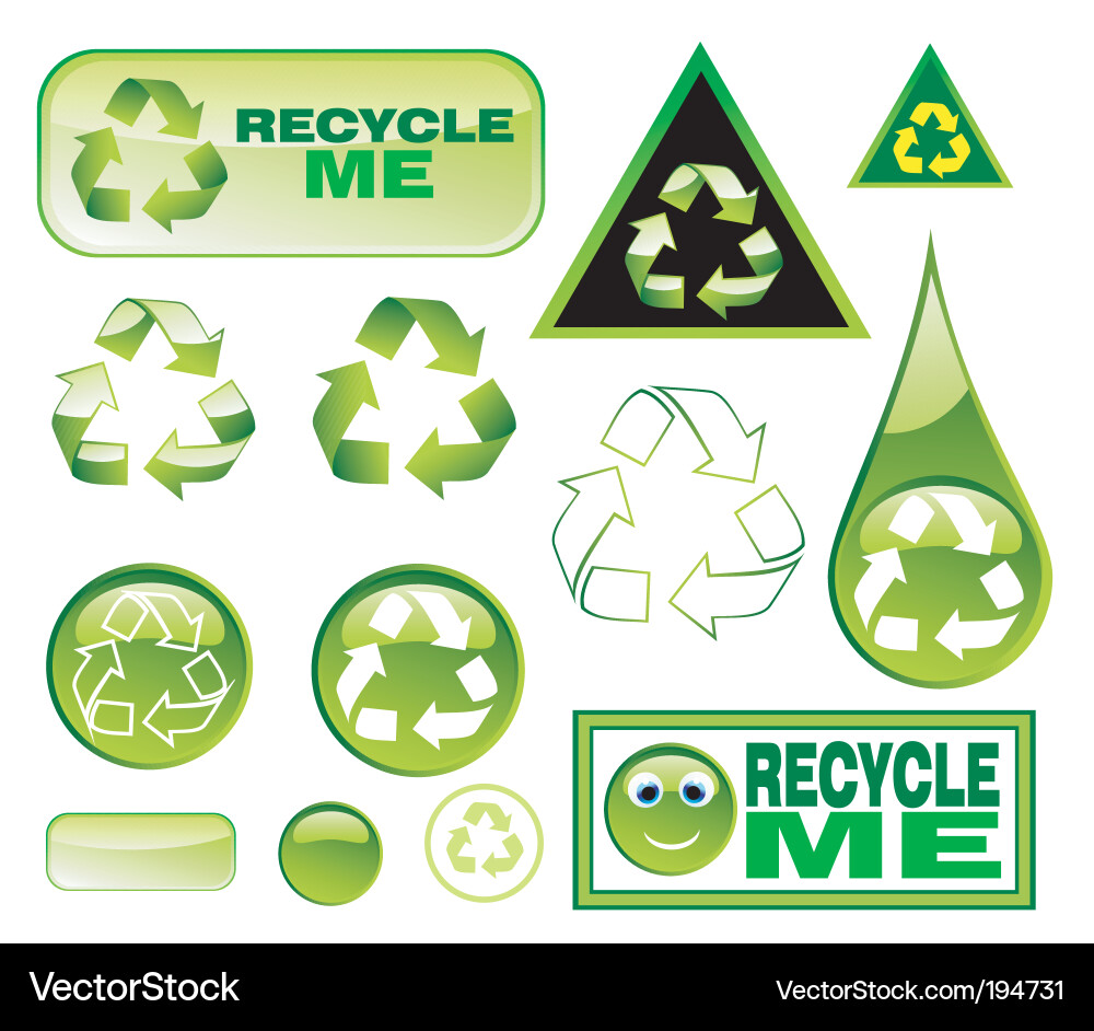 Recycling icon set Royalty Free Vector Image - VectorStock