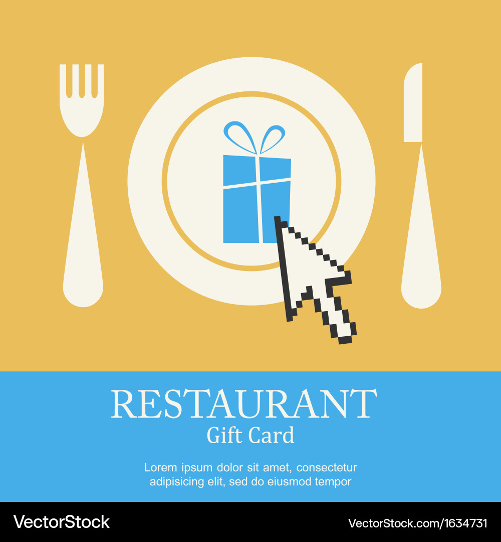 Restaurant gift card Royalty Free Vector Image