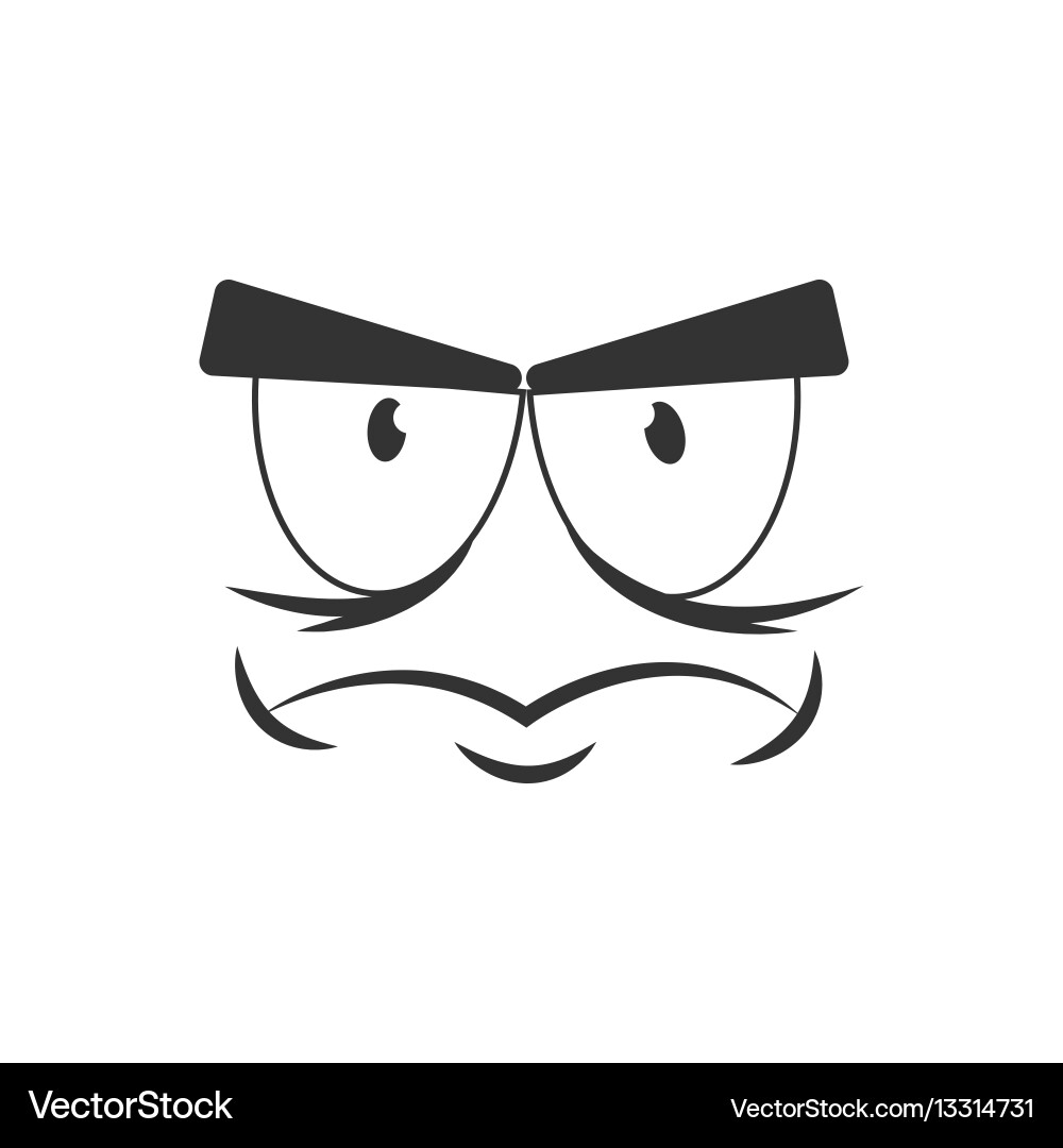 Sad emotion icon logo design simple angry cartoon Vector Image
