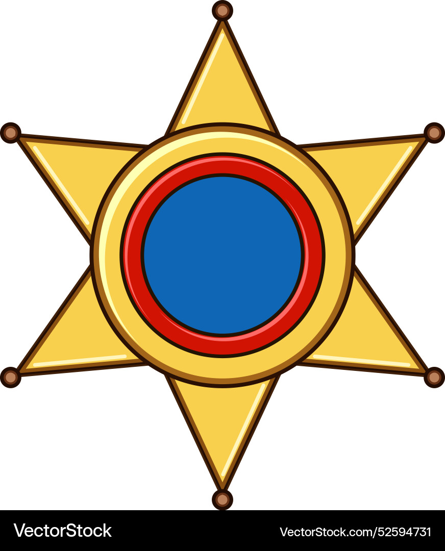 Sign sheriff badge cartoon Royalty Free Vector Image