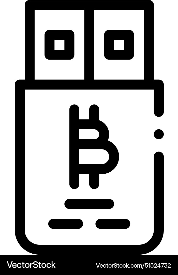 Bitcoin icon thin linear style design isolated Vector Image