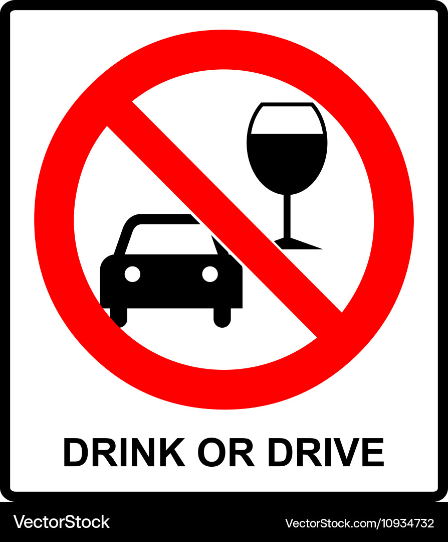 Don't Drink and Drive Warning Sign Royalty Free Vector Image